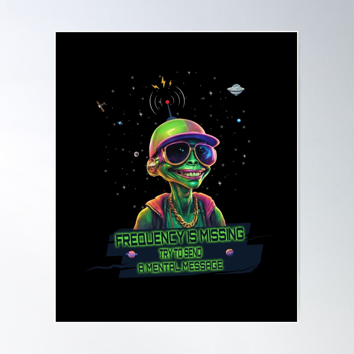 Aliens Neon. Poster Wall Art, Modern Wall Decor For Living Room Bedroom ...