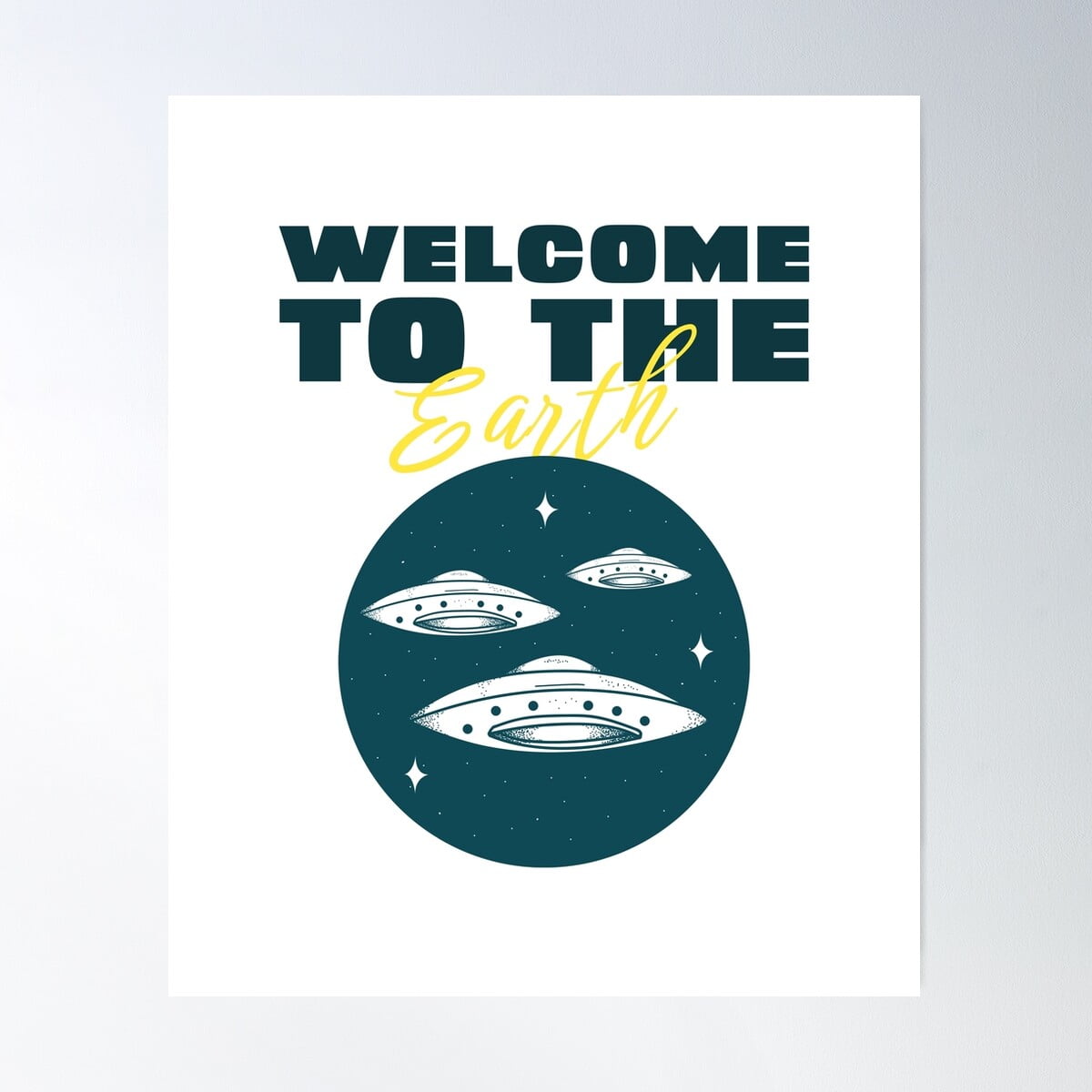 Aliens On Earth Poster Wall Art, Modern Wall Decor For Living Room ...