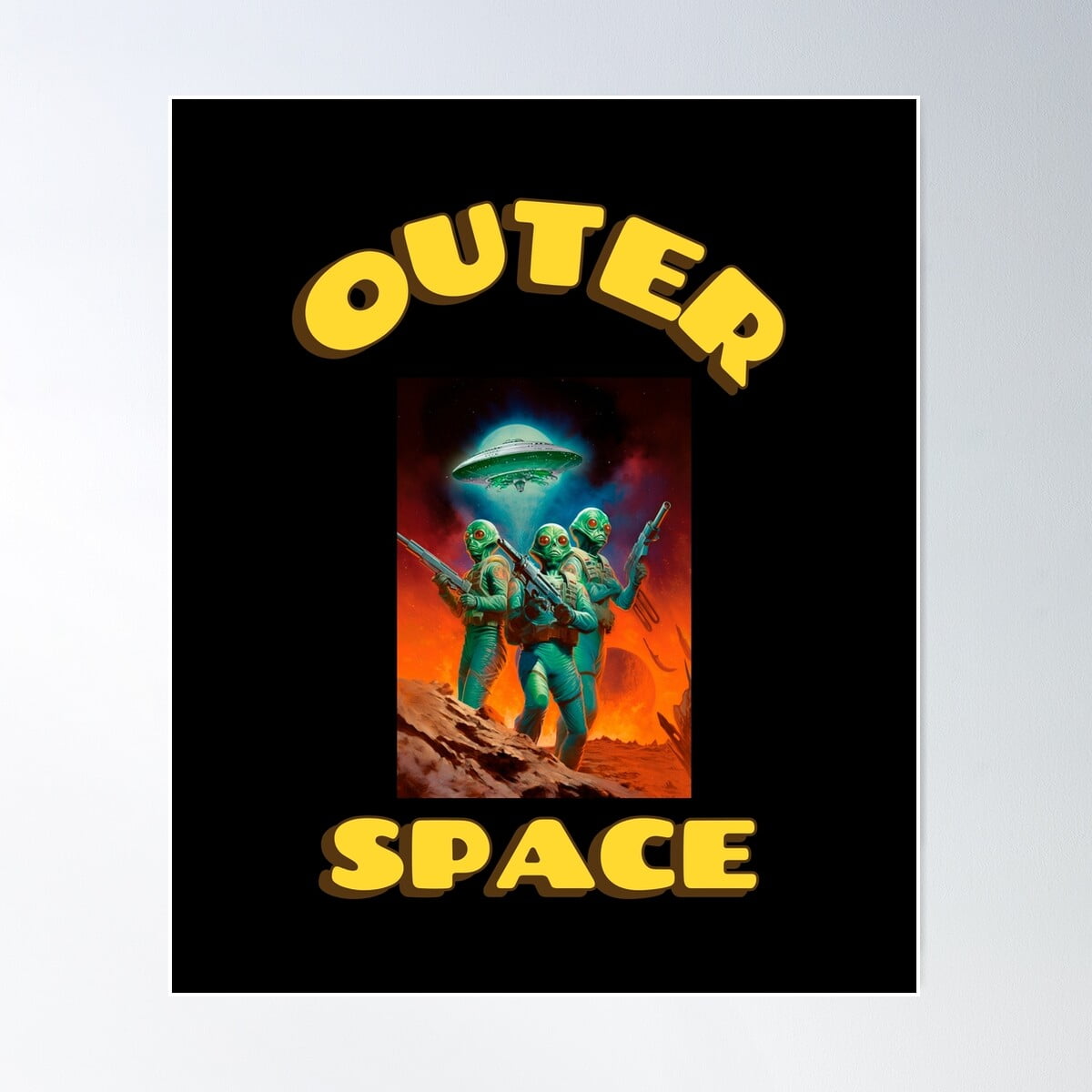 Aliens, Outer Space, Ufo, Invasion, Mars, Scifi, Vintage Sci Fi Poster ...