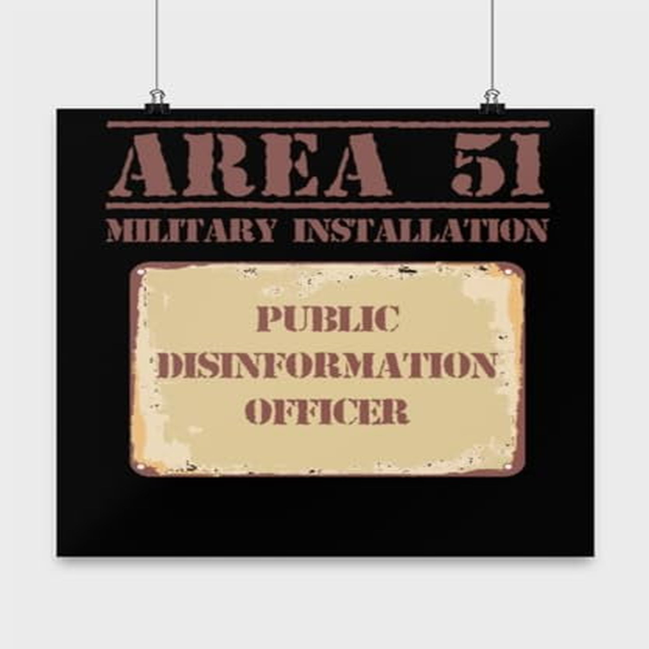 Area 51 Aliens Poster - Conspiracy Wall Art | 13x13in Military ...