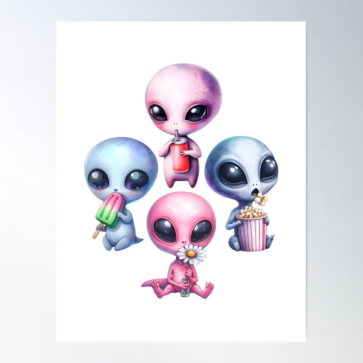 Aliens! Poster Wall Art, Modern Wall Decor For Living Room Bedroom ...