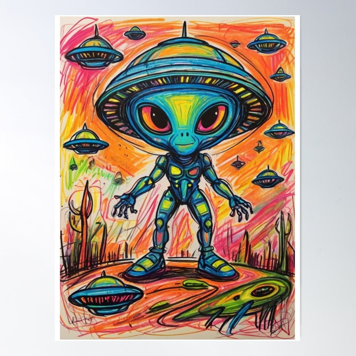 Aliens! Poster Wall Art, Modern Wall Decor For Living Room Bedroom ...
