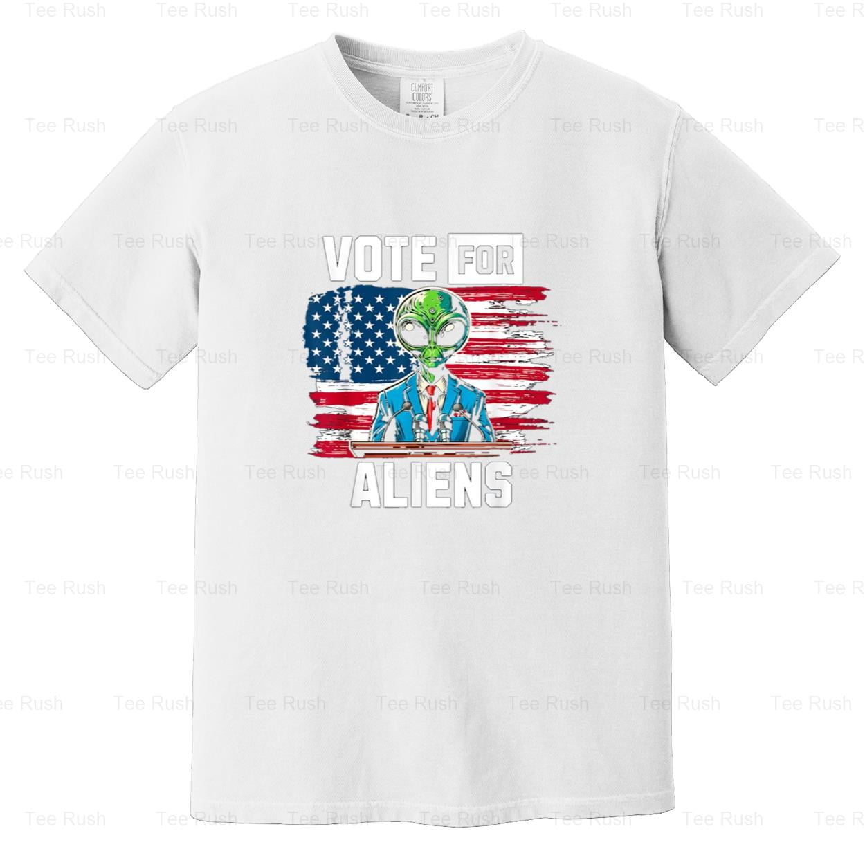 Aliens President Funny Election Vote USA Flag 2024 Political Humor Sci ...