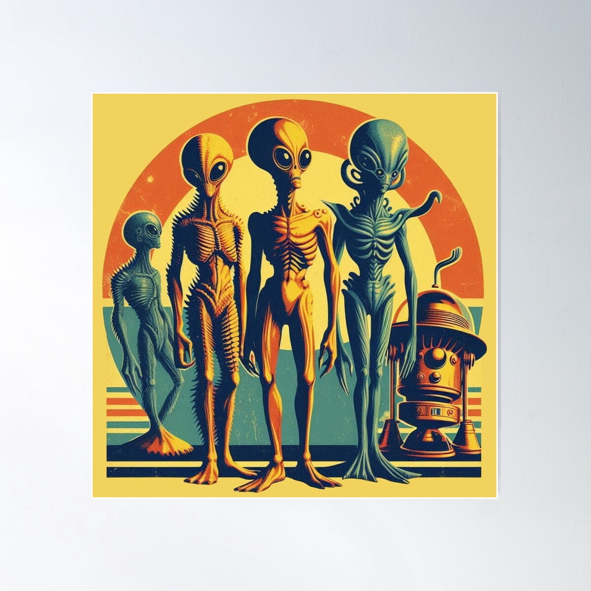 Aliens (Retro) Poster Wall Art, Modern Wall Decor For Living Room ...