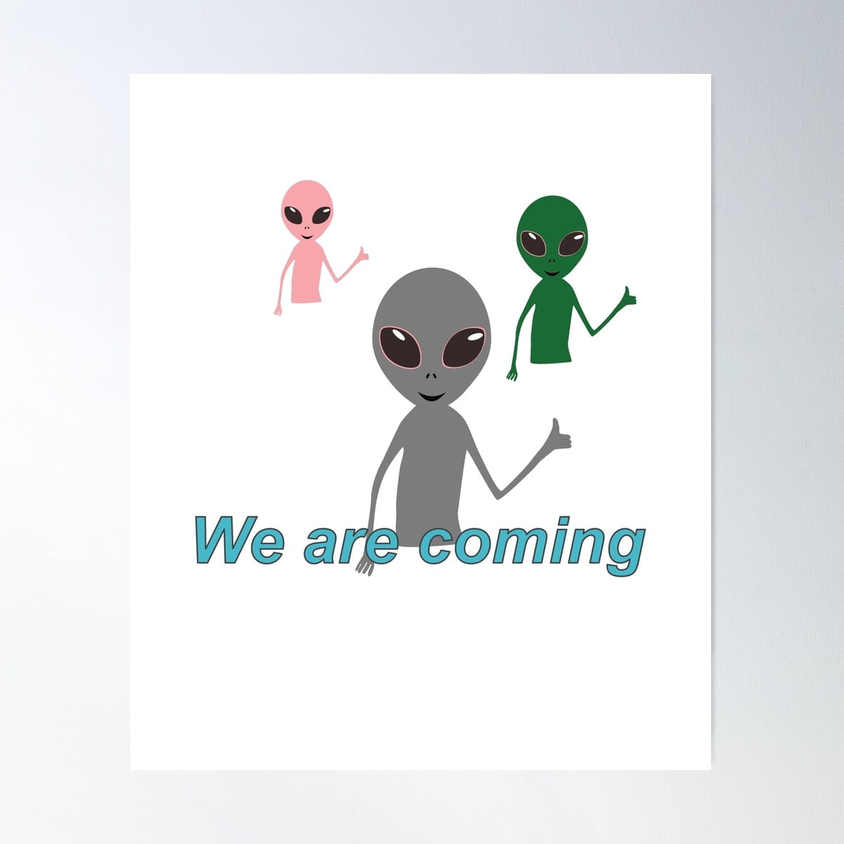Aliens Showing "Like" Gesture Poster Wall Art, Modern Wall Decor For ...