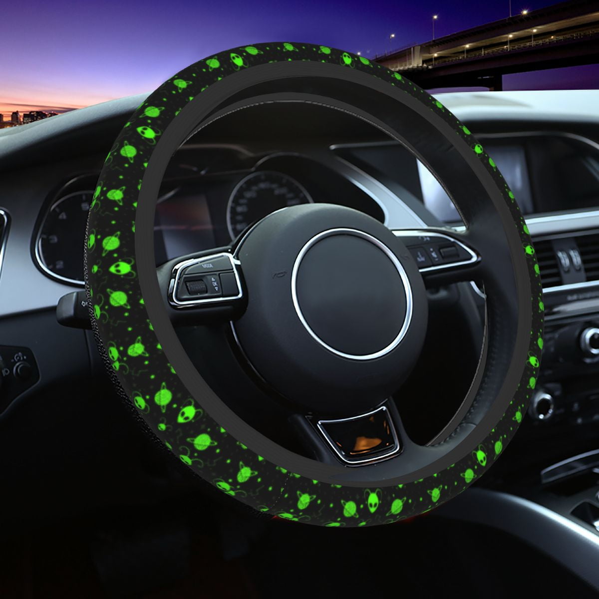 Aliens Shrooms UFO Sci Fi Space Pattern Steering Wheel Cover for Girls ...