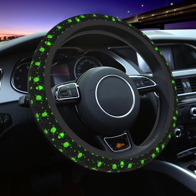 Aliens Shrooms UFO Sci Fi Space Pattern Steering Wheel Cover for Girls ...