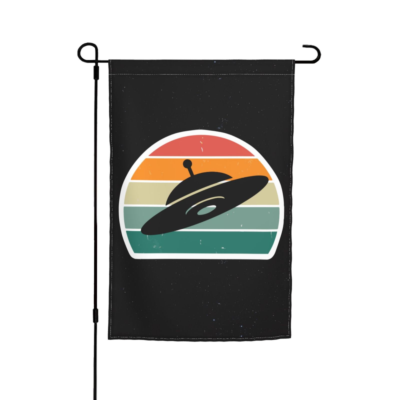 Aliens Space Flying Ufo Garden Flag 12x18 Inch, Double Sided Outside ...