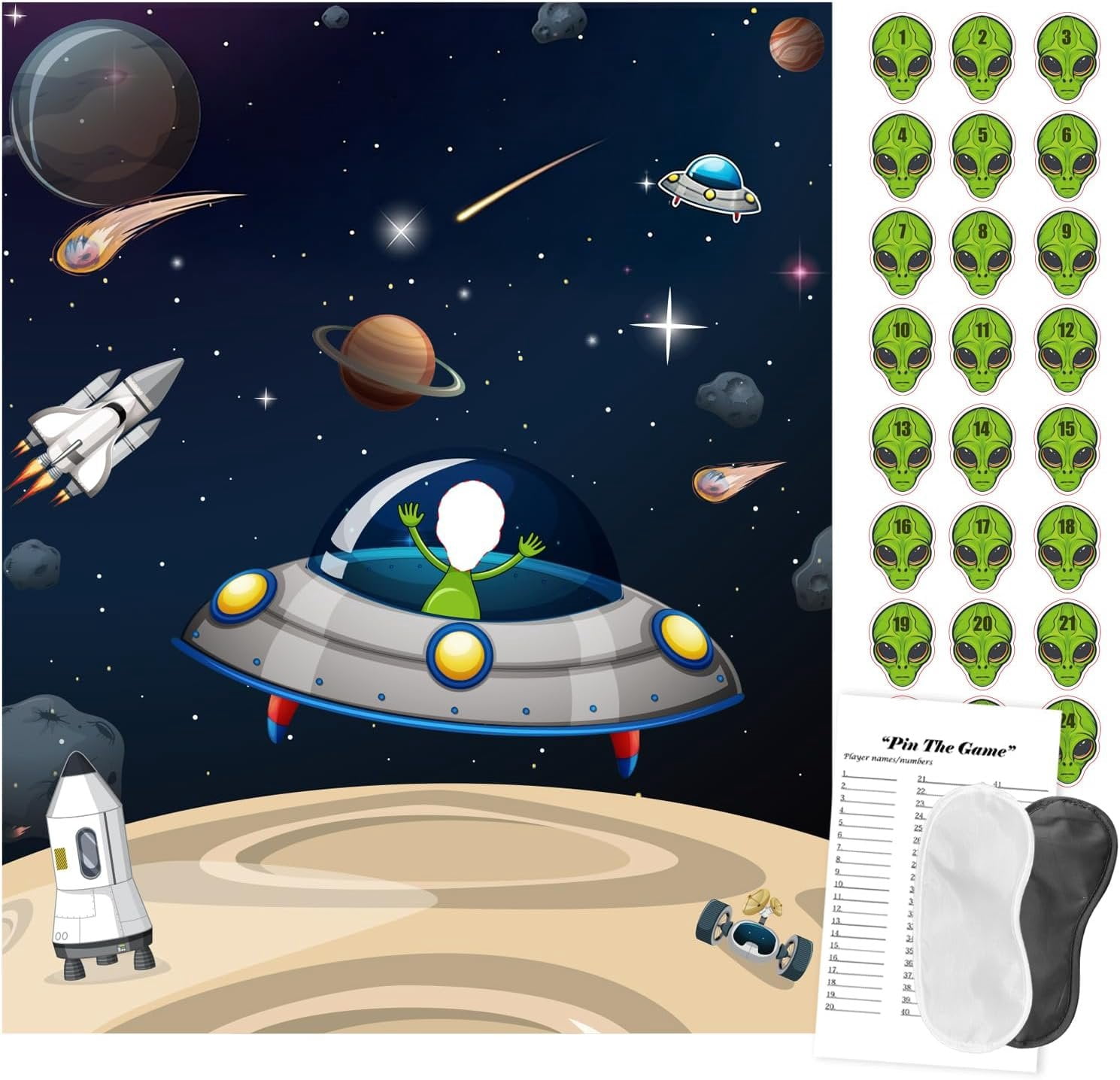 Aliens Space Party Decorations Pin The Aliens The UFO for Outer Space ...