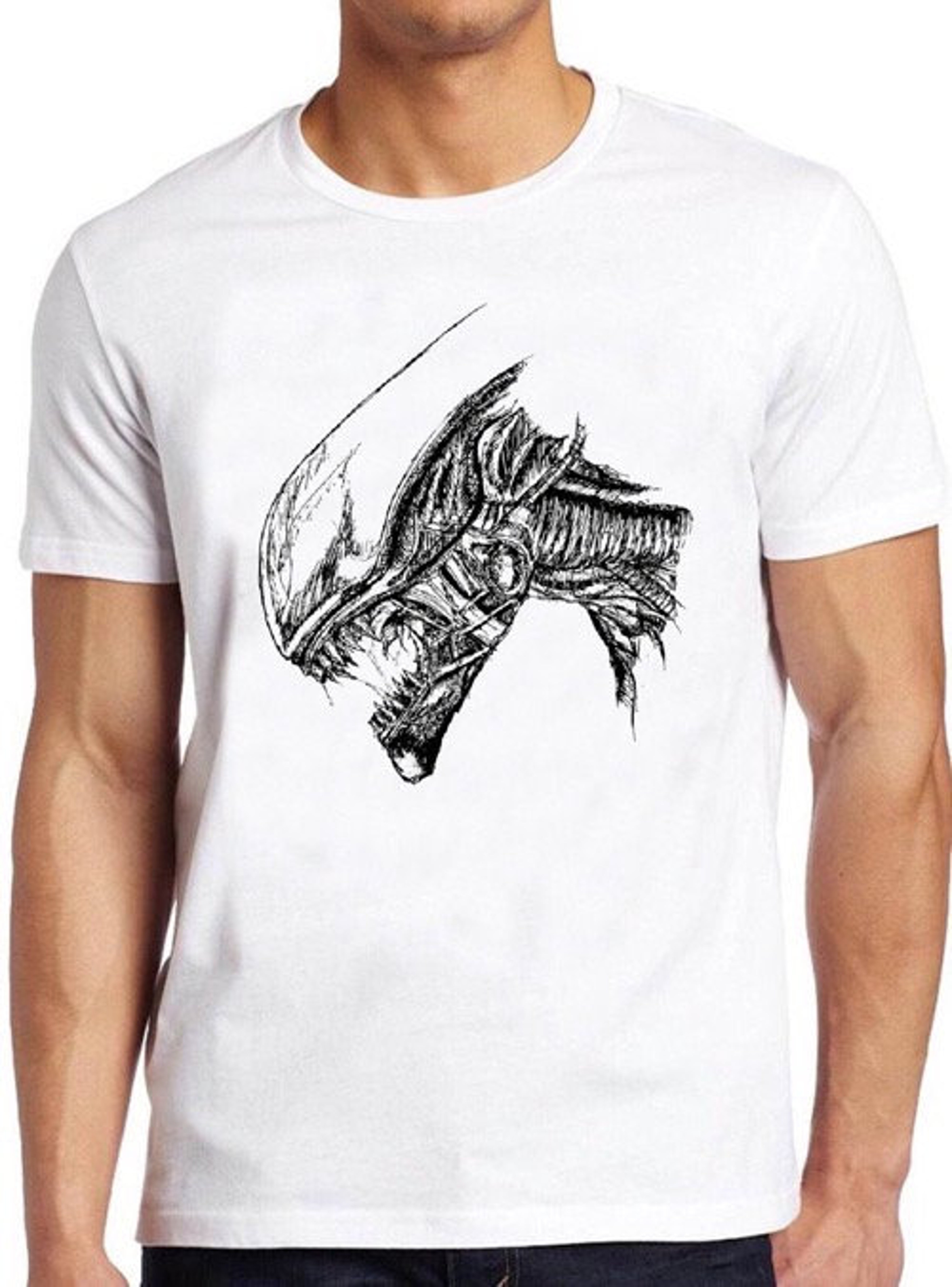 Aliens T Shirt Xenomorphs Head Wariior 80s Cult Movie Sci Fi Cool Gift ...