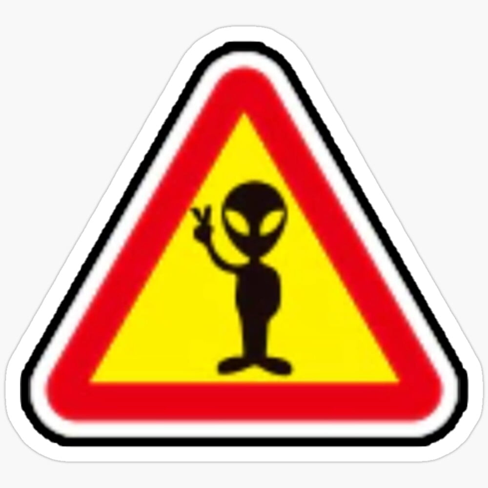 Aliens Ufo Crossing Sticker Phone Decal Water Bottle Stickers Car ...