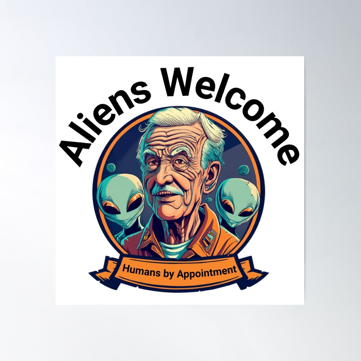 Aliens Welcome Poster Wall Art, Modern Wall Decor For Living Room ...
