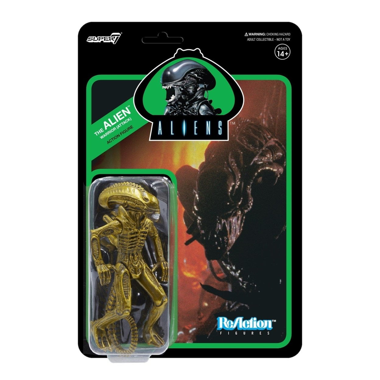 Aliens Xenomorph Attack Warrior Gold Alien ReAction Figure Horror Movie ...