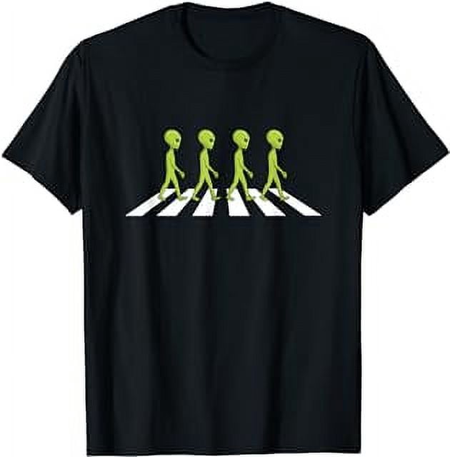 Aliens crossing and walking across road funny shirt gift - Walmart.com