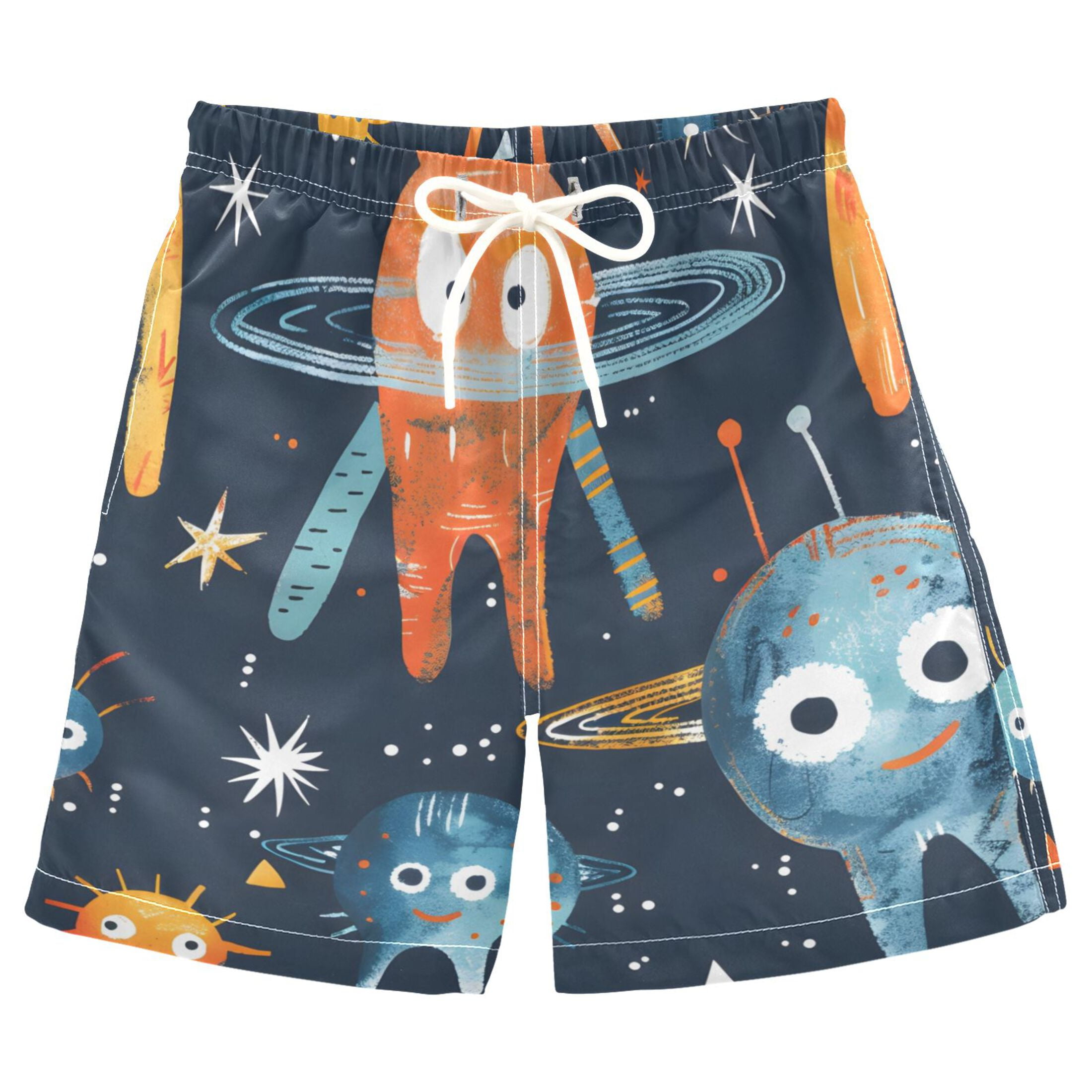 Aliens in Cosmos Shining Stars Boys' Beach Pants Board Shorts Swim ...
