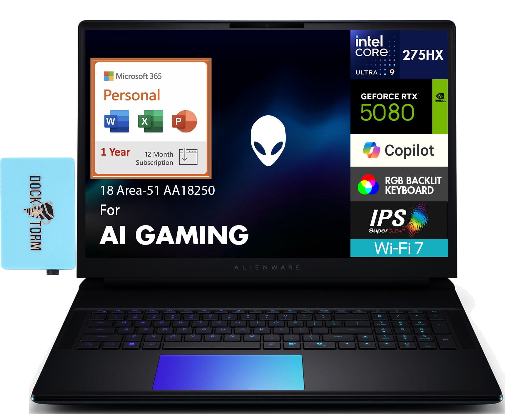 Alienware 18 Area-51 AA18250 AI Gaming Laptop 18in WQXGA (Intel Ultra 9 ...