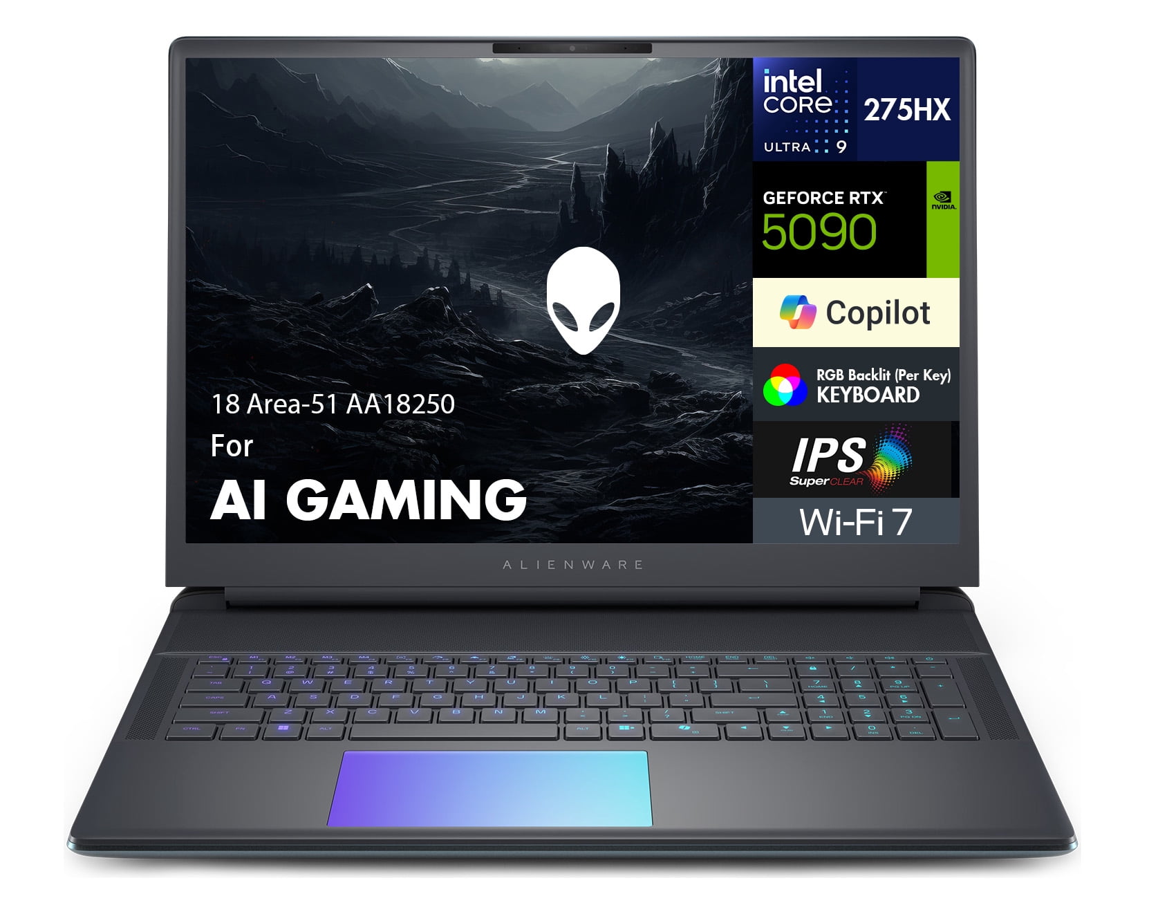 Alienware 18 Area-51 AA18250 AI Gaming Laptop 18in WQXGA (Intel Ultra 9 ...