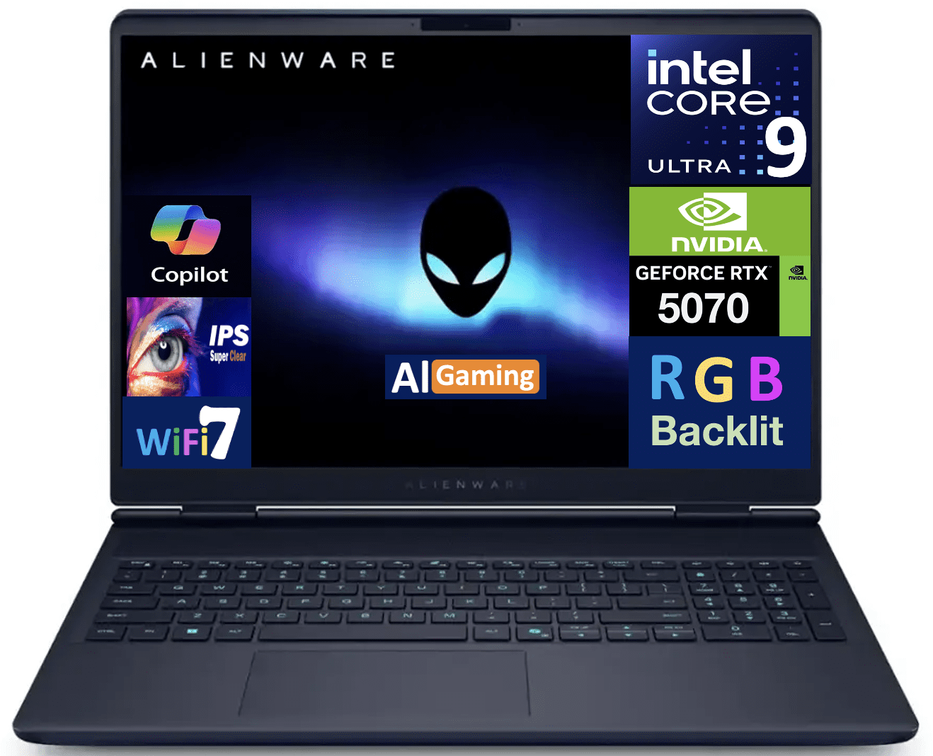 Alienware AI Gaming Laptop 16.0in 240Hz IPS WQXGA Display (Intel Ultra ...