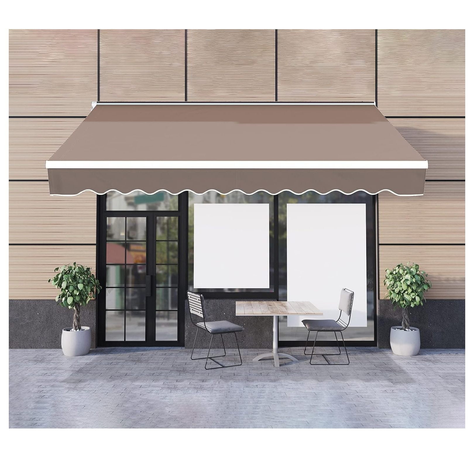 Alieon 10' x 8.2' Manual Retractable Awning, Awnings for Patio w/Crank ...
