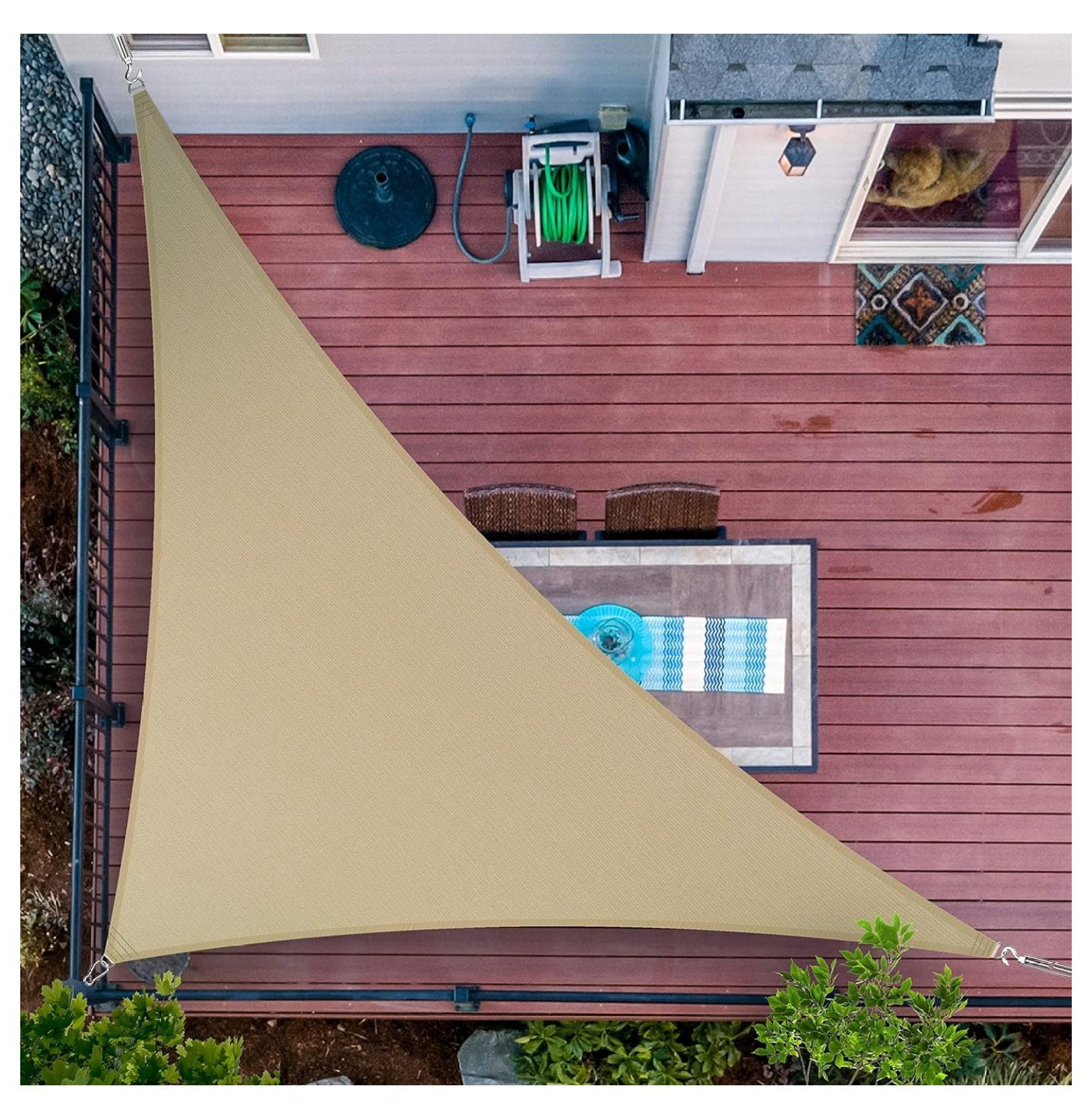 Alieon 18' x 23' x 29.2' Sand Beige Sun Shade Sail Right Triangle ...