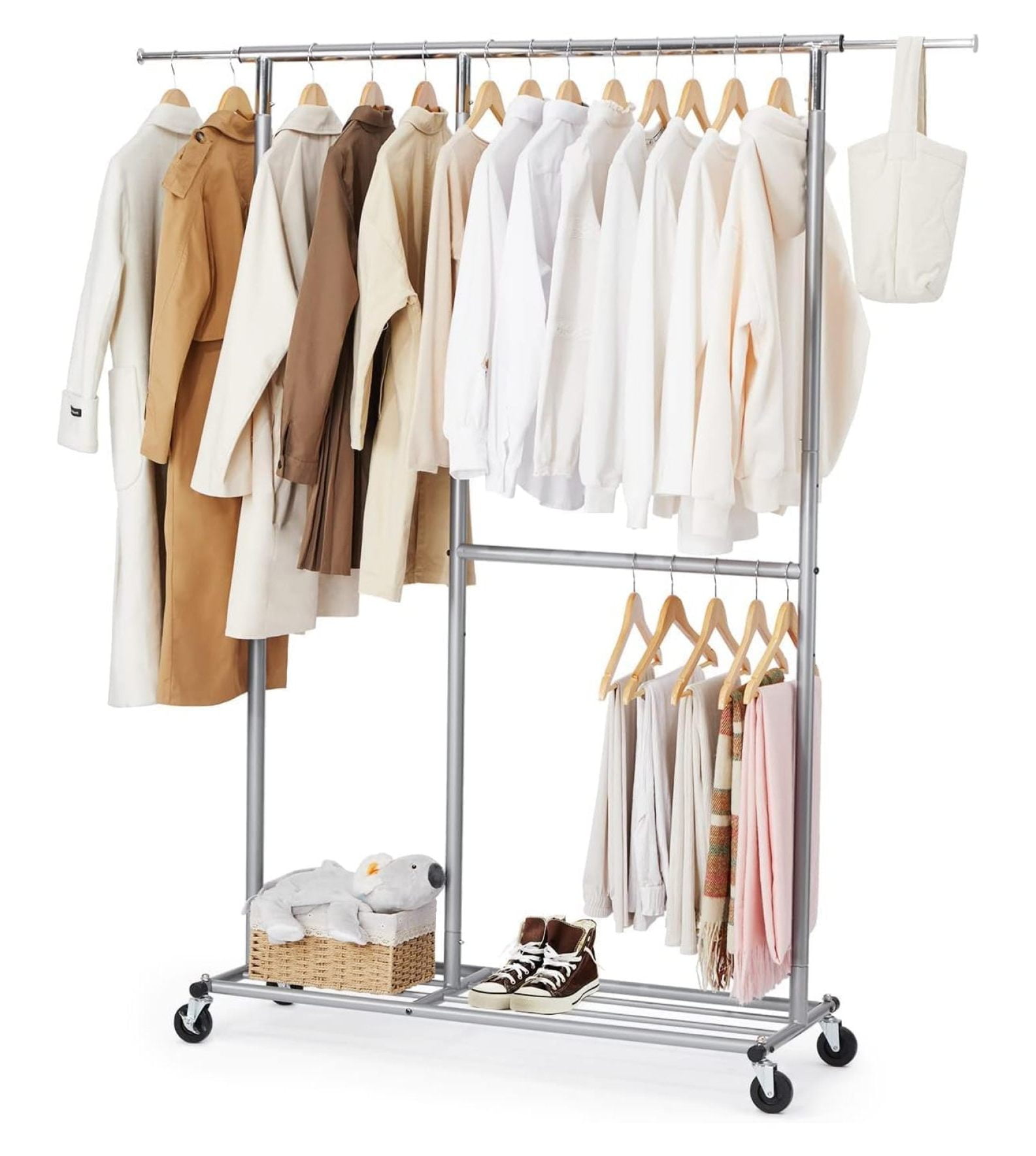 Alieon 300 Lbs Load Capacity Clothes Hanging Garment Racks Portable Heavy Duty Grade Clothing ...