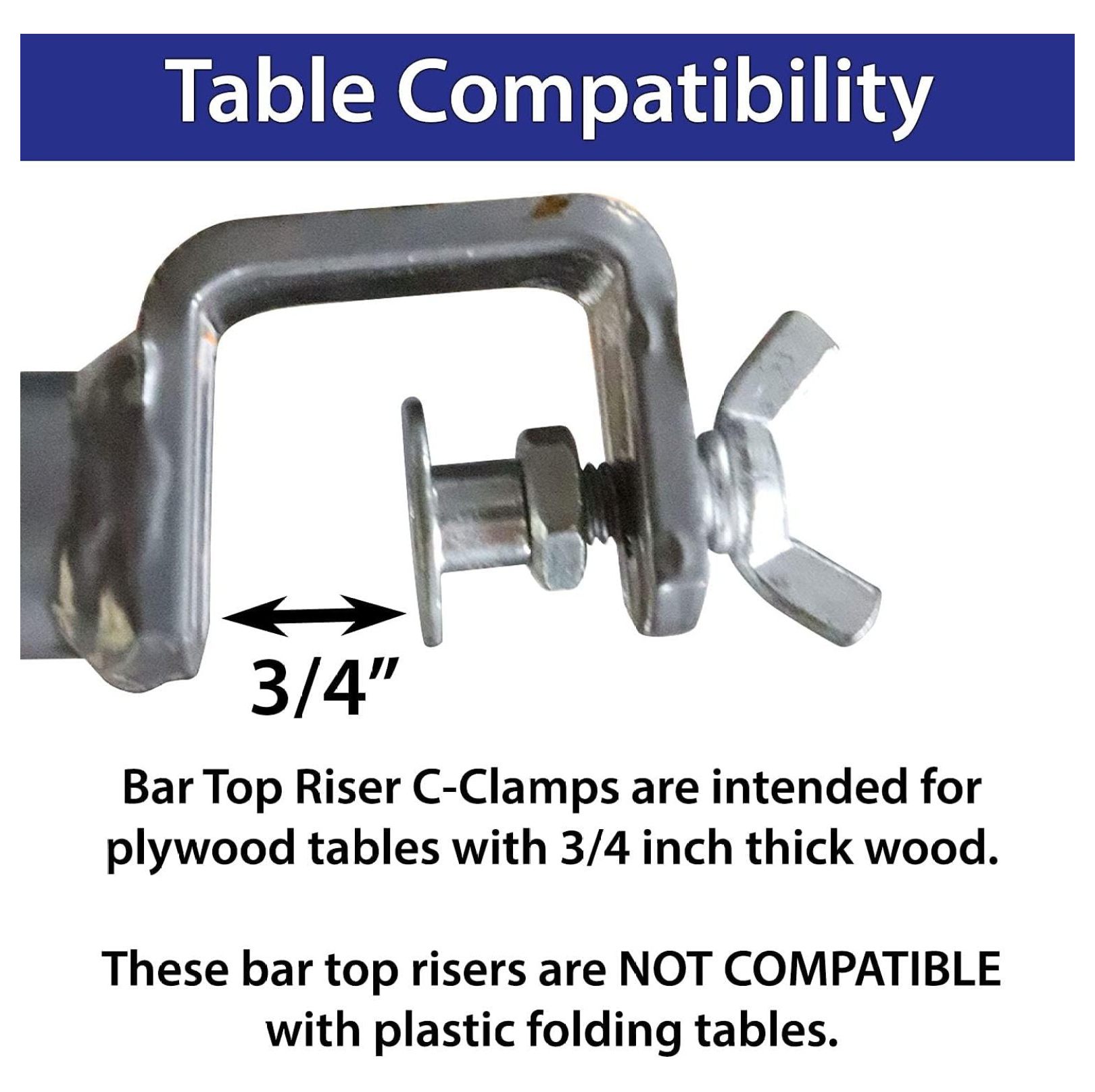 Alieon 4 Foot Bar Top Riser for Folding Table, Foldable and Portable ...