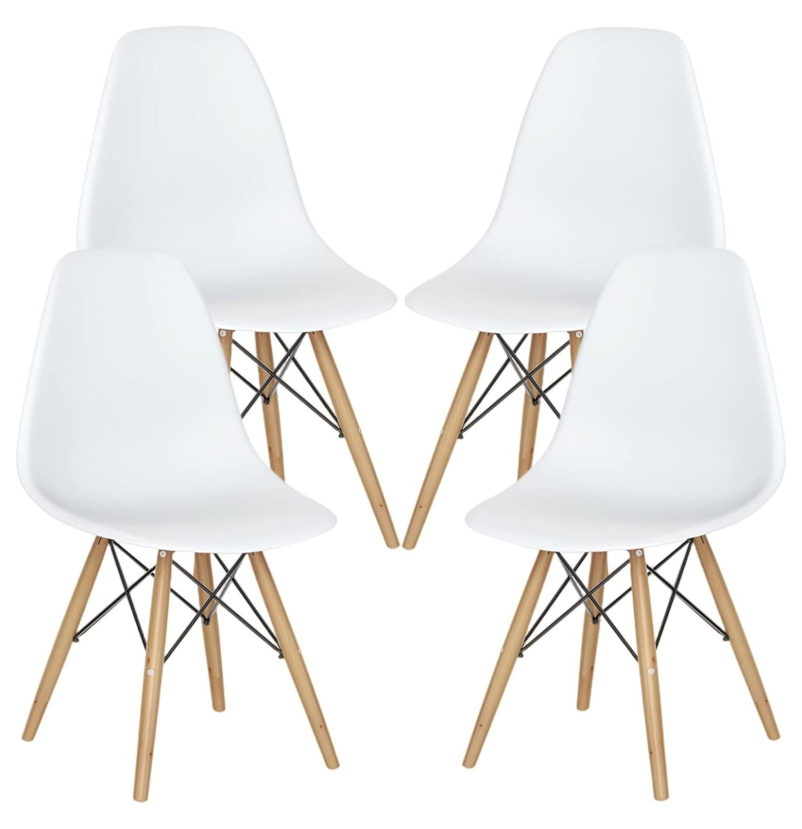 Alieon Century Modern Dining Chairs Set of 4, DSW Chairs Plastic Shell ...