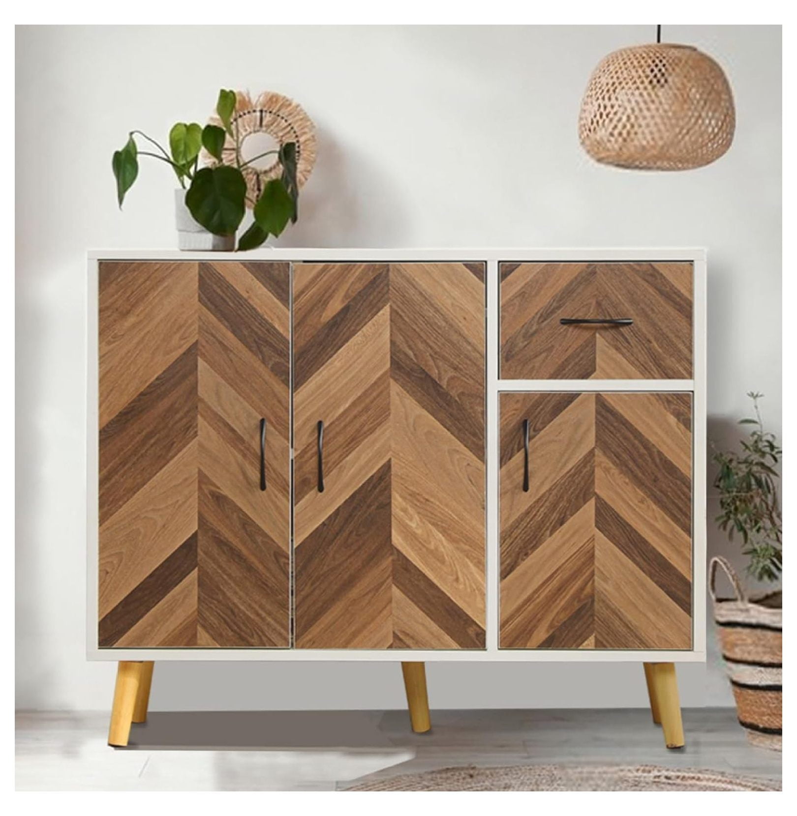 Alieon -Century Modern Sideboard Buffet Cabinet with Storage, Slim ...