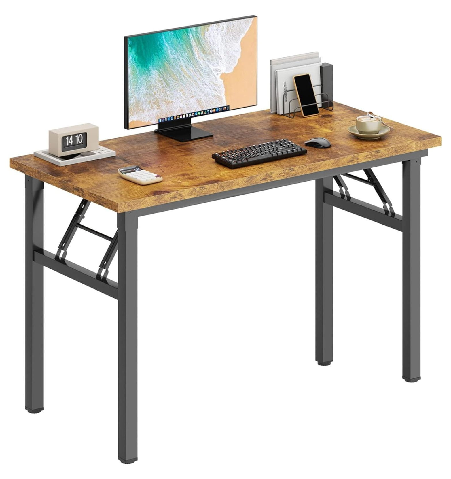 Alieon Computer Desk Folding Table 39.4 inches Writing Desk for Small ...