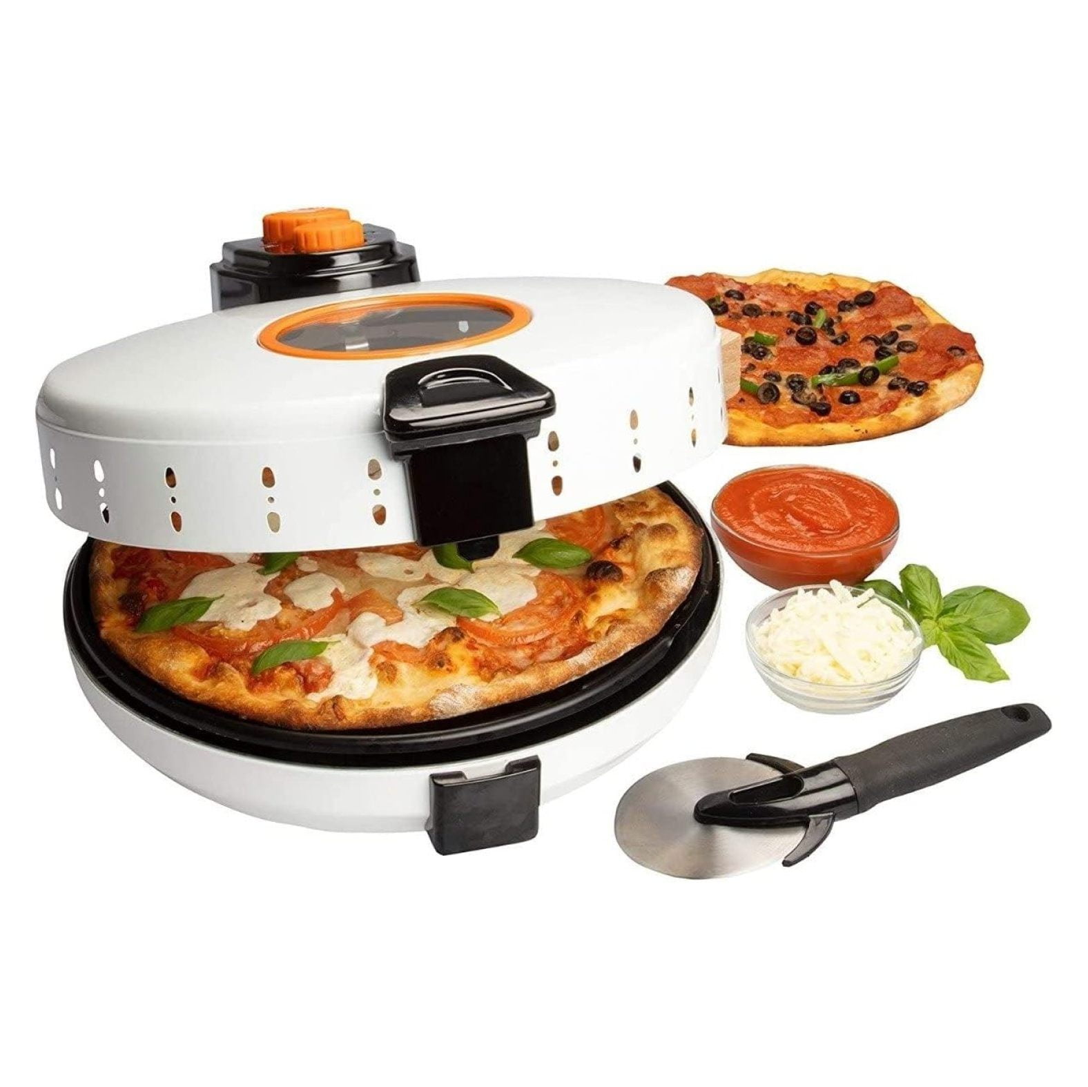 Alieon Electric 12" Pizza Maker- Cook Homemade Calzones, Quesadillas ...