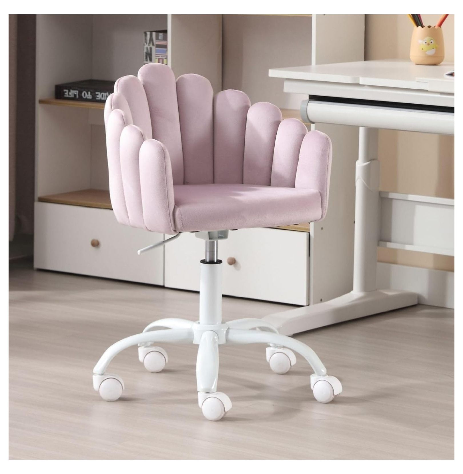 Alieon Kids Cute Swivel Desk Chair, Velvet Child Study Chair with ...