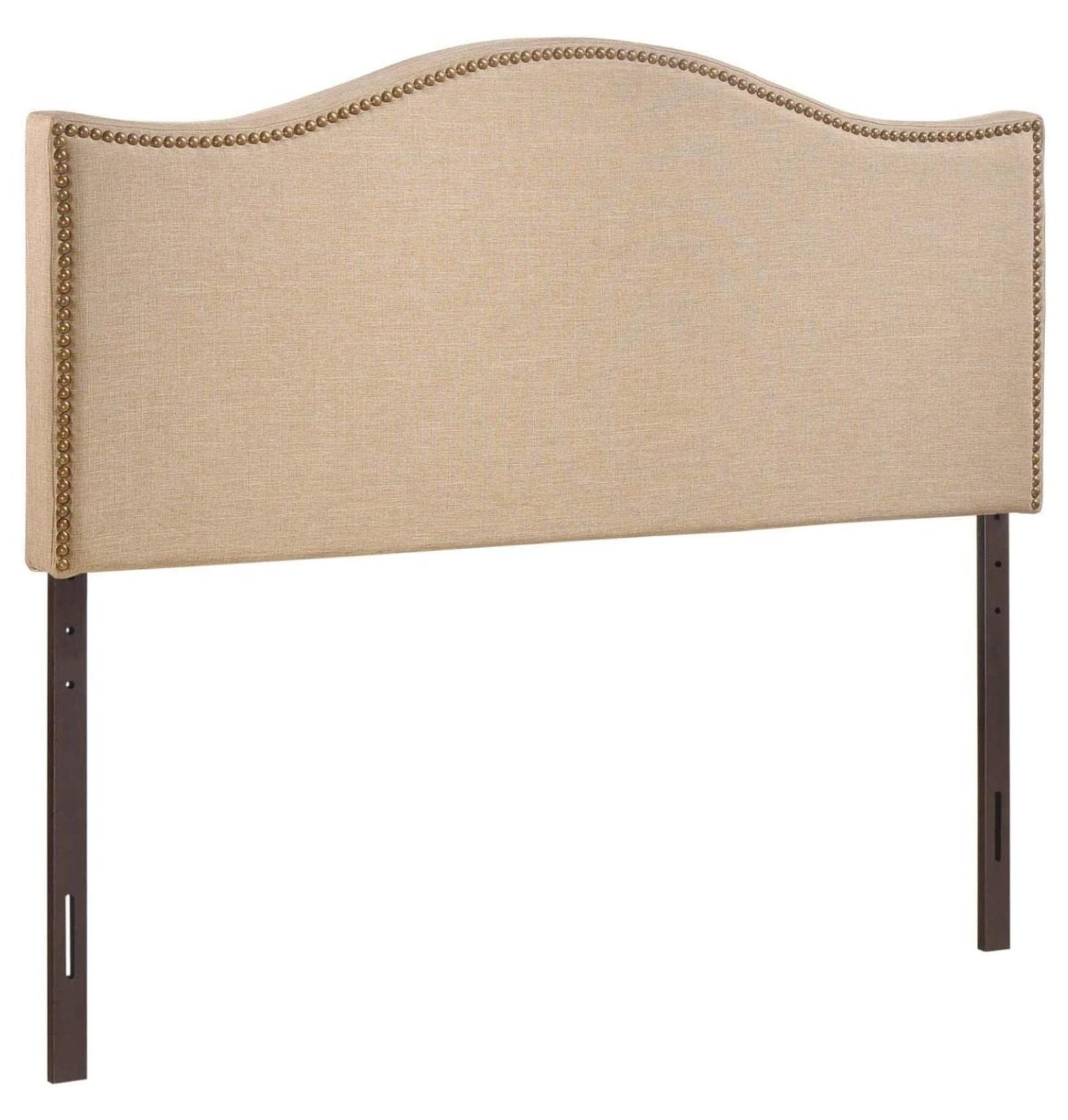 Alieon Linen Fabric Upholstered Queen Headboard with Nailhead Trim and ...