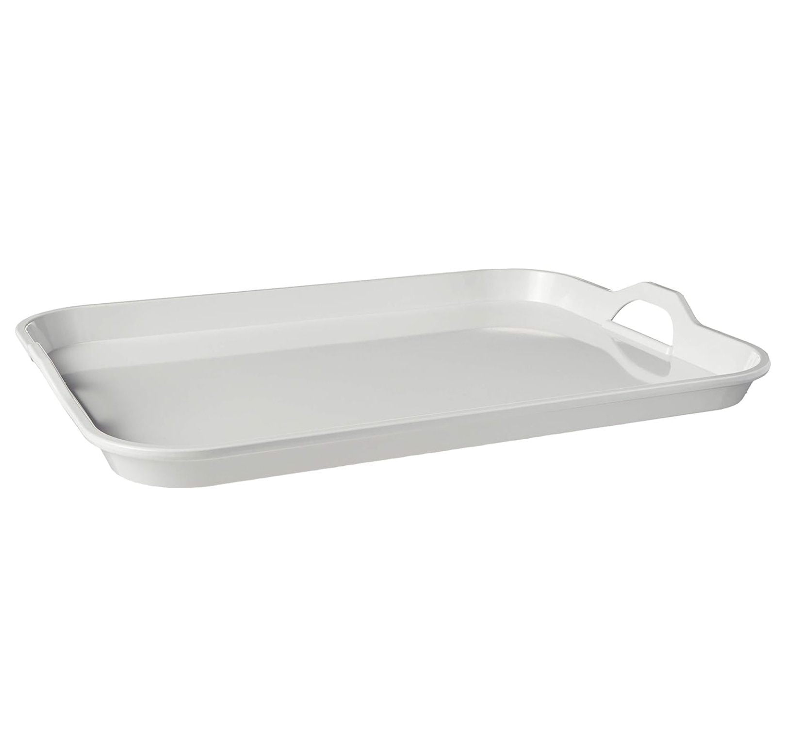 Alieon Melamine Serving Tray with Handles, 20" x 15", White - Walmart.com