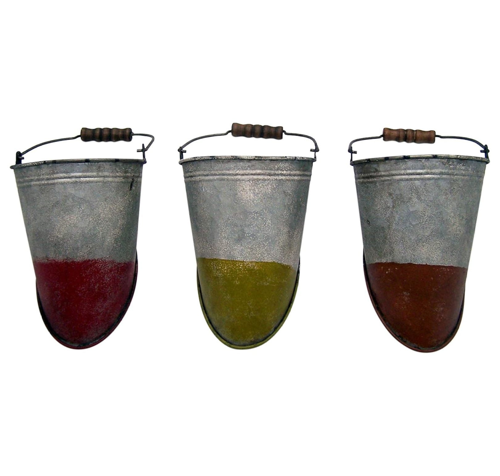 Alieon Painted Metal Half Bucket Wall Planters, Set of 3 Assorted ...