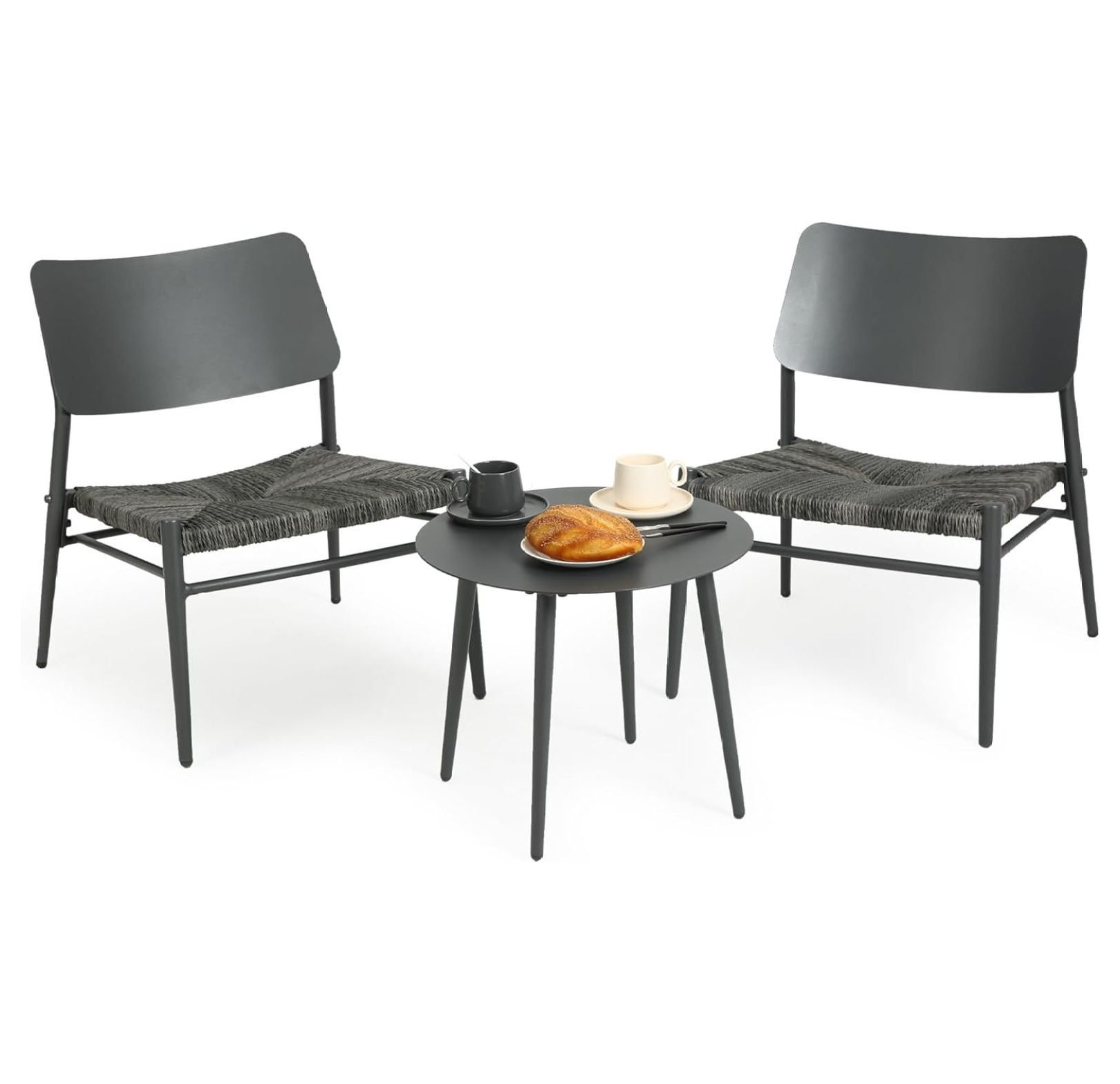 Alieon Patio Bistro Sets 3 Piece Indoor and Outdoor Aluminum Side Table ...