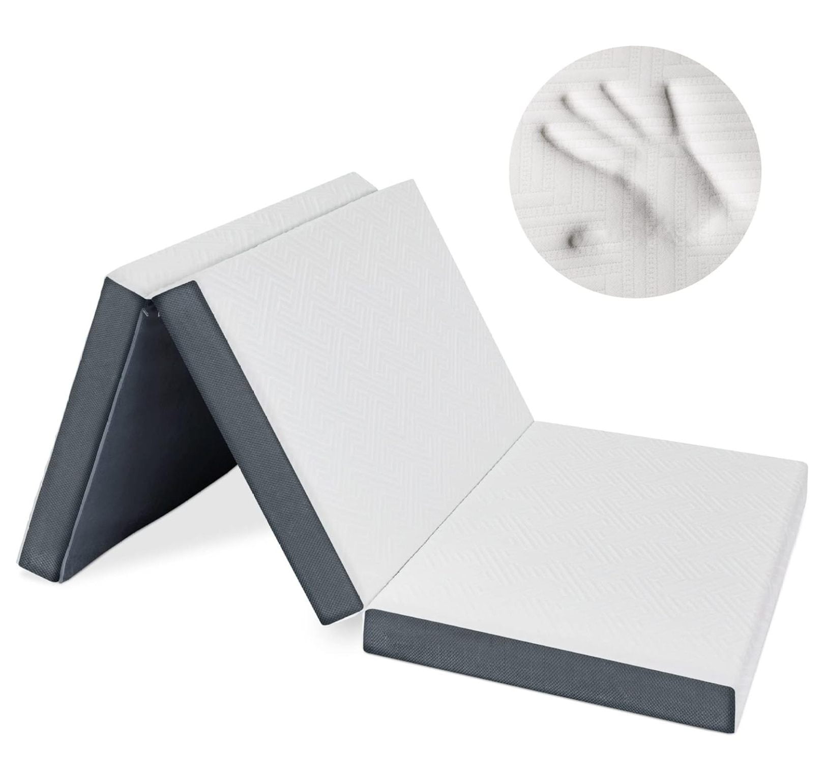 Alieon Premium 4” Memory Foam Trifold Mattress | , Portable Space Saver ...