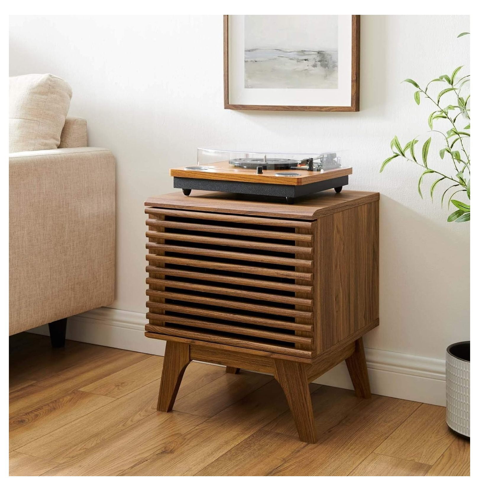 Alieon Render -Century Modern 19" Vinyl Record Display Stand in Walnut ...