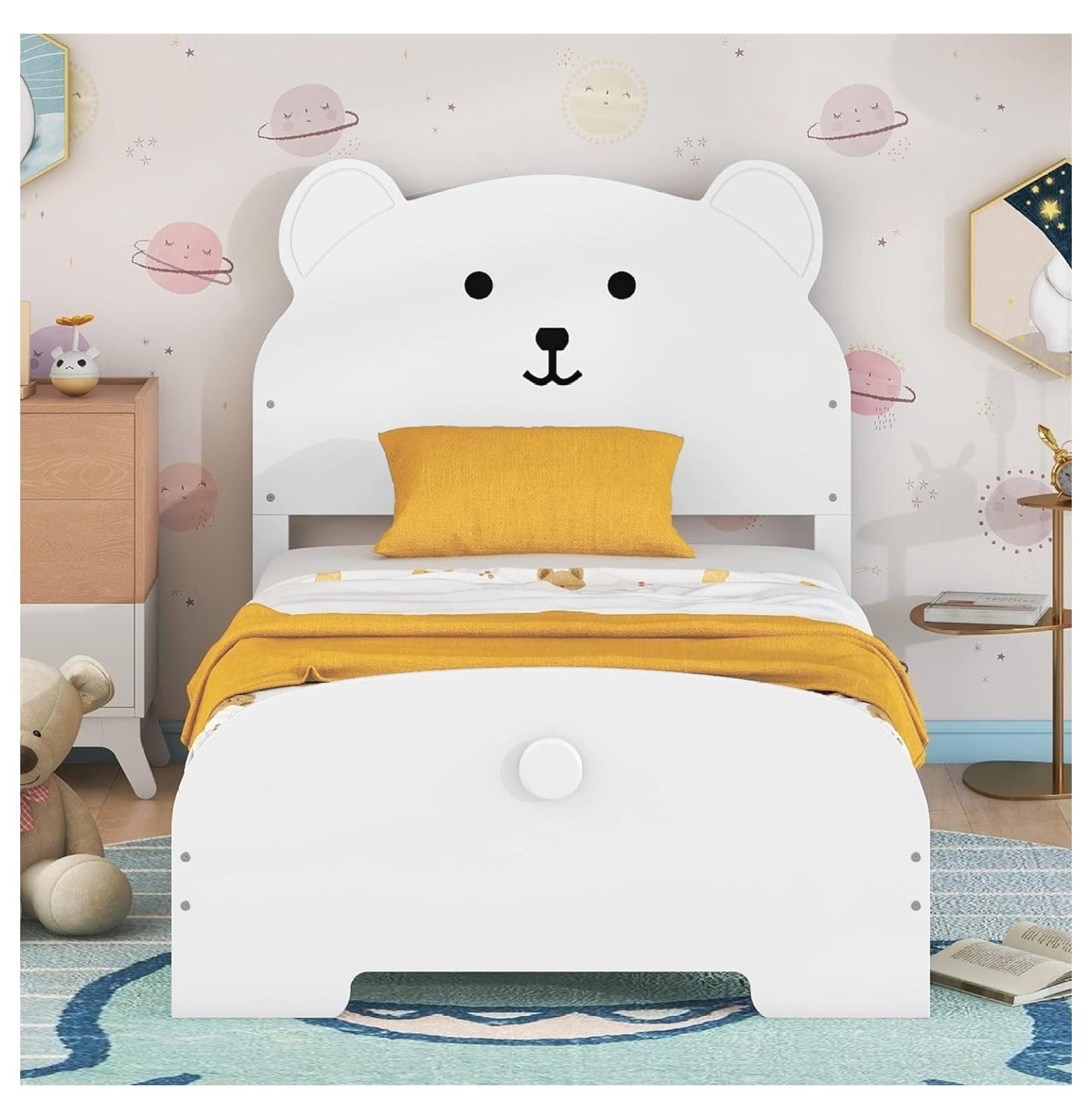 Alieon Size Bear-Shaped Platform Bed, Cute Bed Frame for Kids, Platform ...