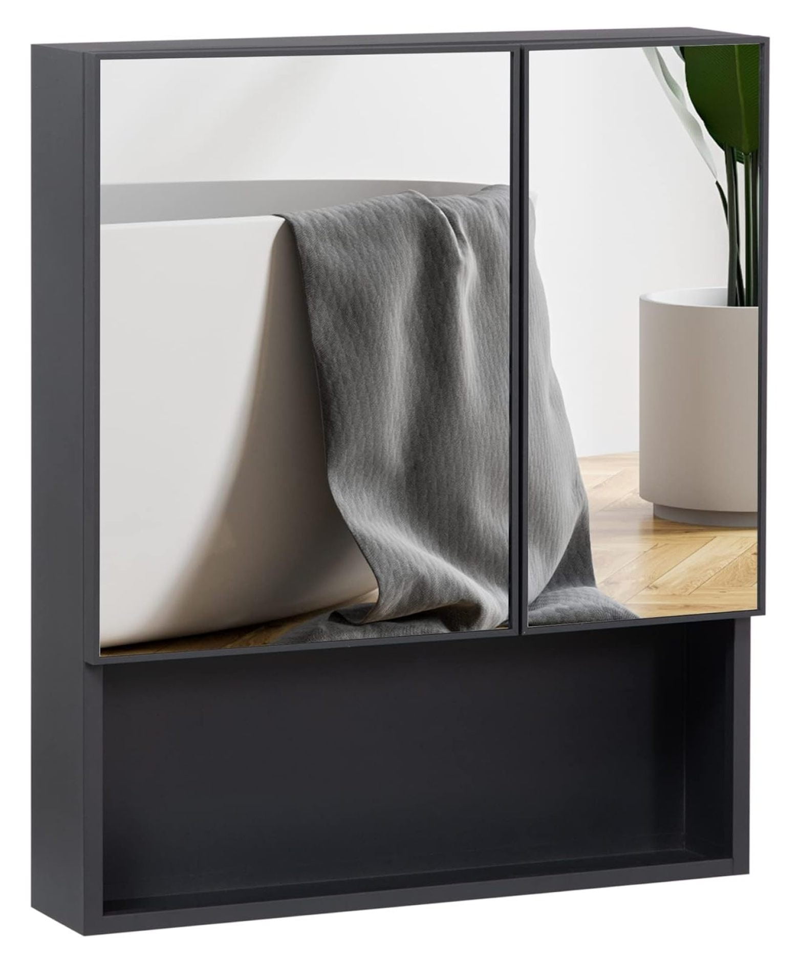 Alieon Wall-Mounted Medicine Cabinet, Bathroom Mirror Cabinet with ...