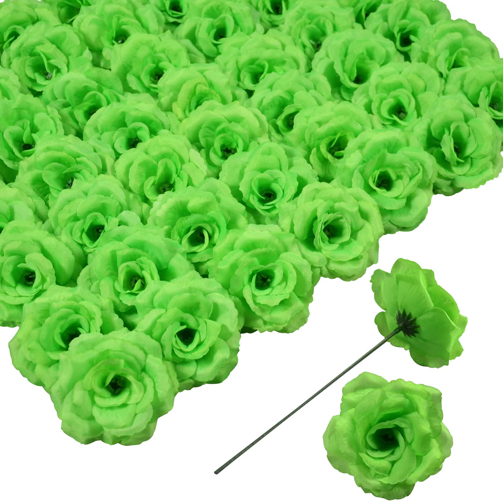 Alifemap 50Pcs Green Artificial Roses Bouquet - Walmart.com