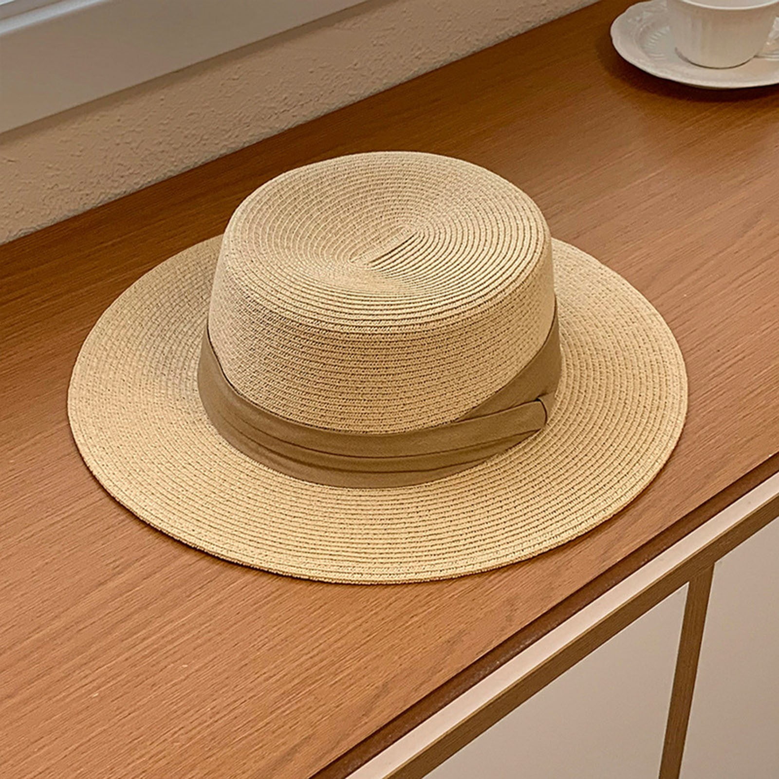 Aligament Beige straw hats for men, Women's Summer Sun Shading Hat ...
