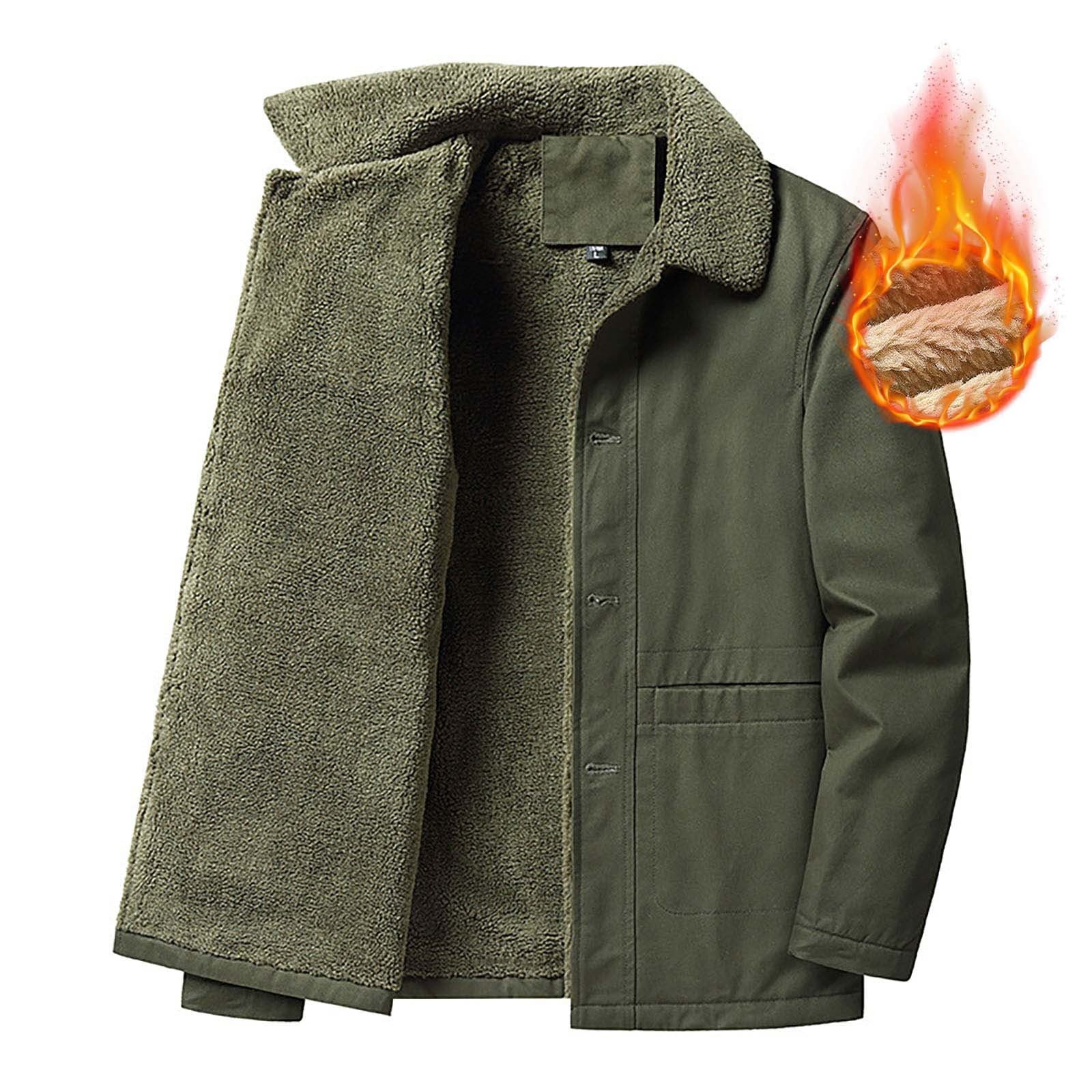 Aligament Green Jackets for Men, Plush Mens Jacket, Men's Padded Winter ...