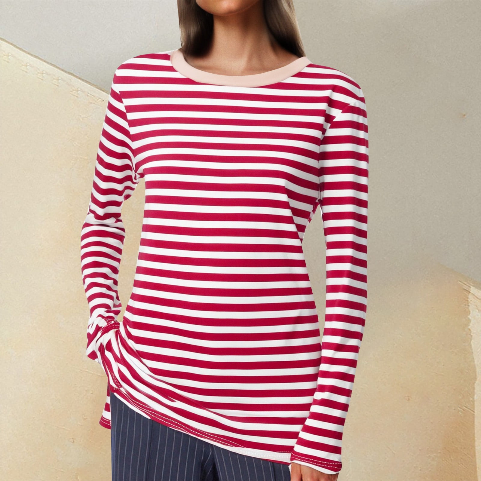 Aligament Long Sleeve Shirts for Women T Crew Neck Basic Tee Sort Comfy ...