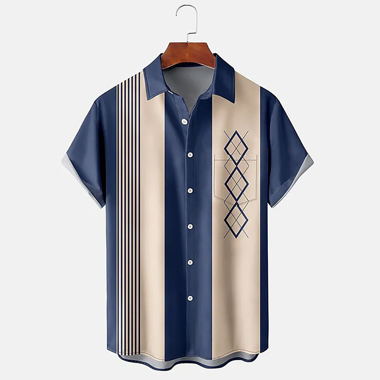 Aligament Mens Short Sleeve Lapel Plus Size Hawaiian Casual Graphic ...