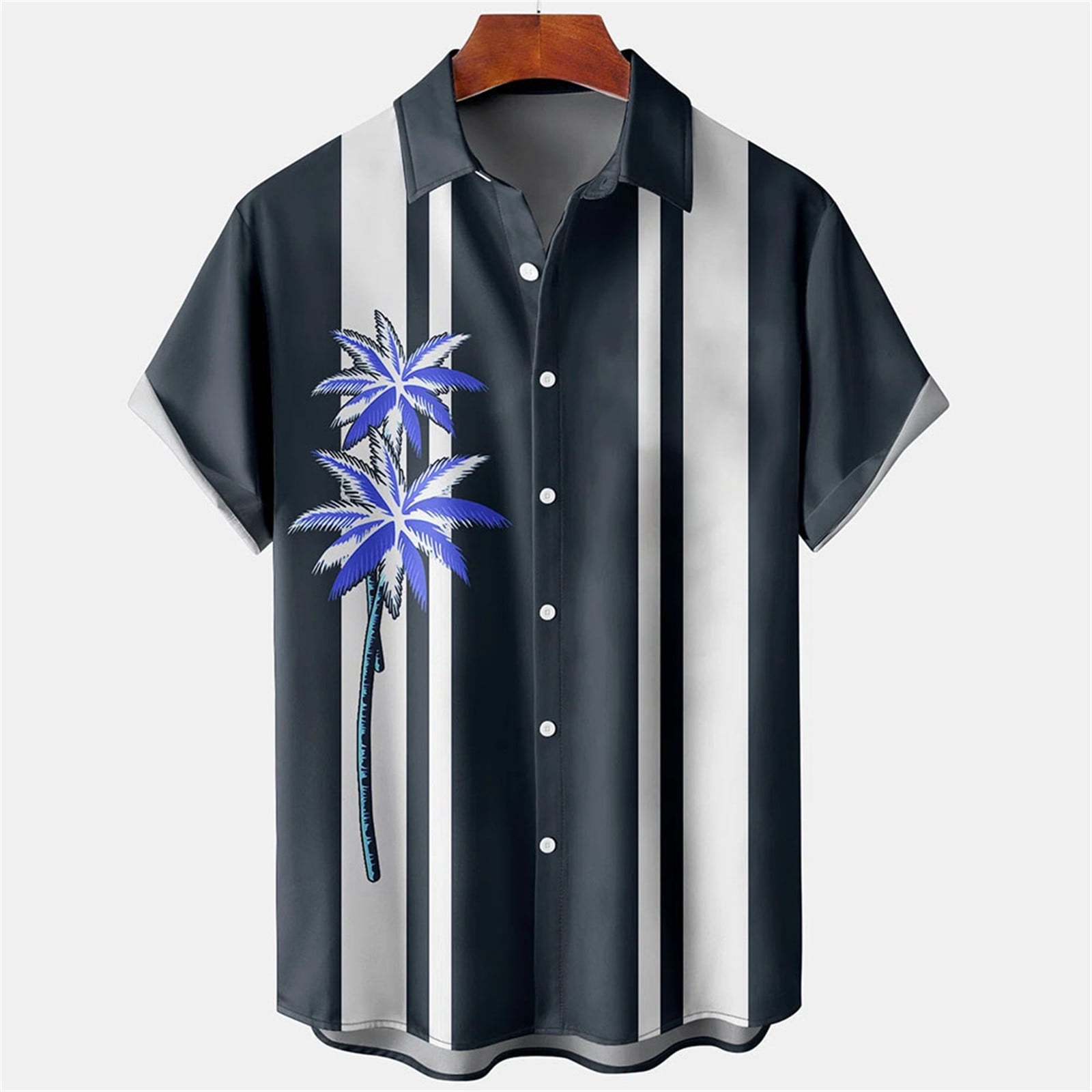 Aligament Mens Short Sleeve Lapel Plus Size Hawaiian Casual Graphic ...