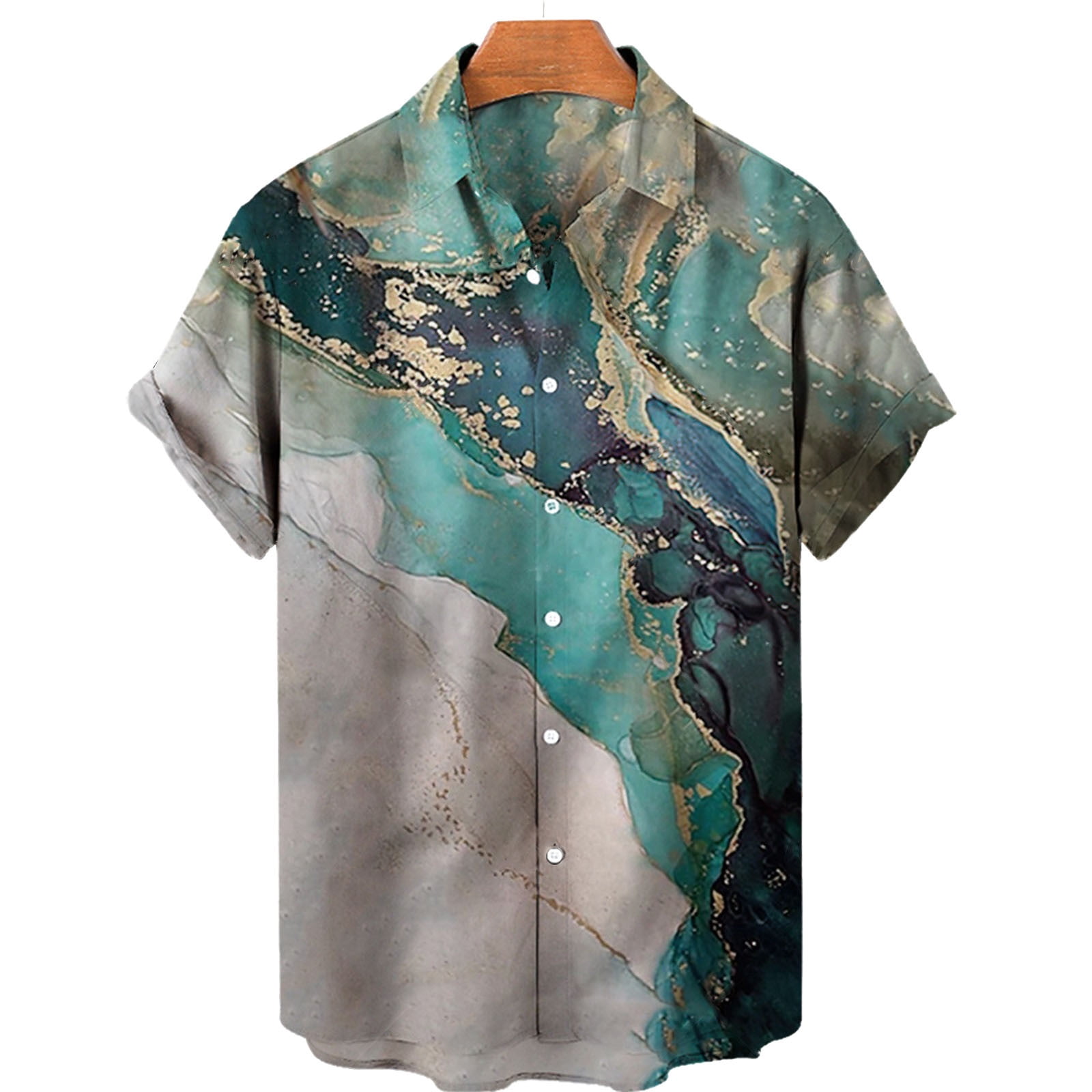 Aligament Mens Short Sleeve Lapel Plus Size Hawaiian Casual Graphic ...