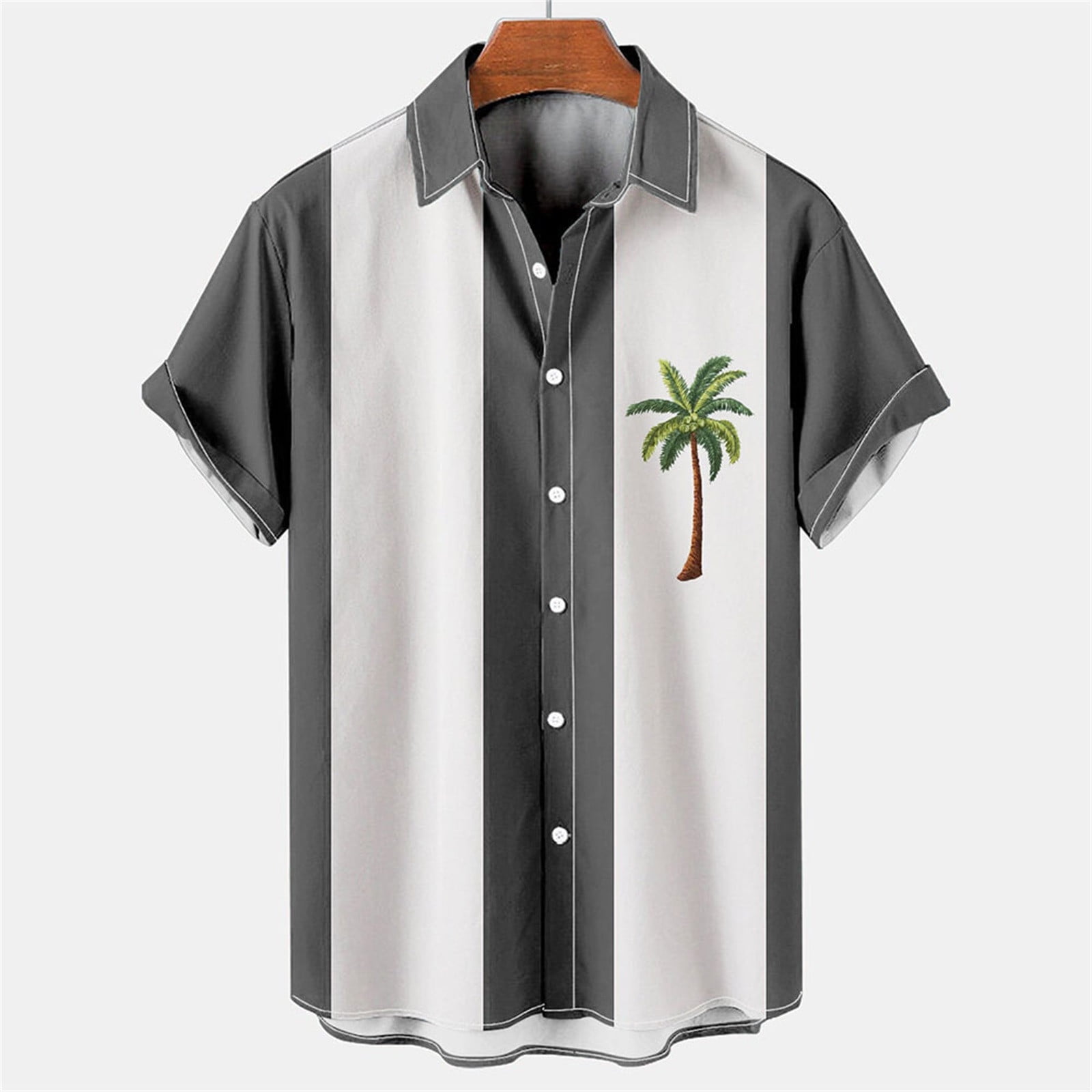 Aligament Mens Short Sleeve Lapel Plus Size Hawaiian Casual Graphic ...