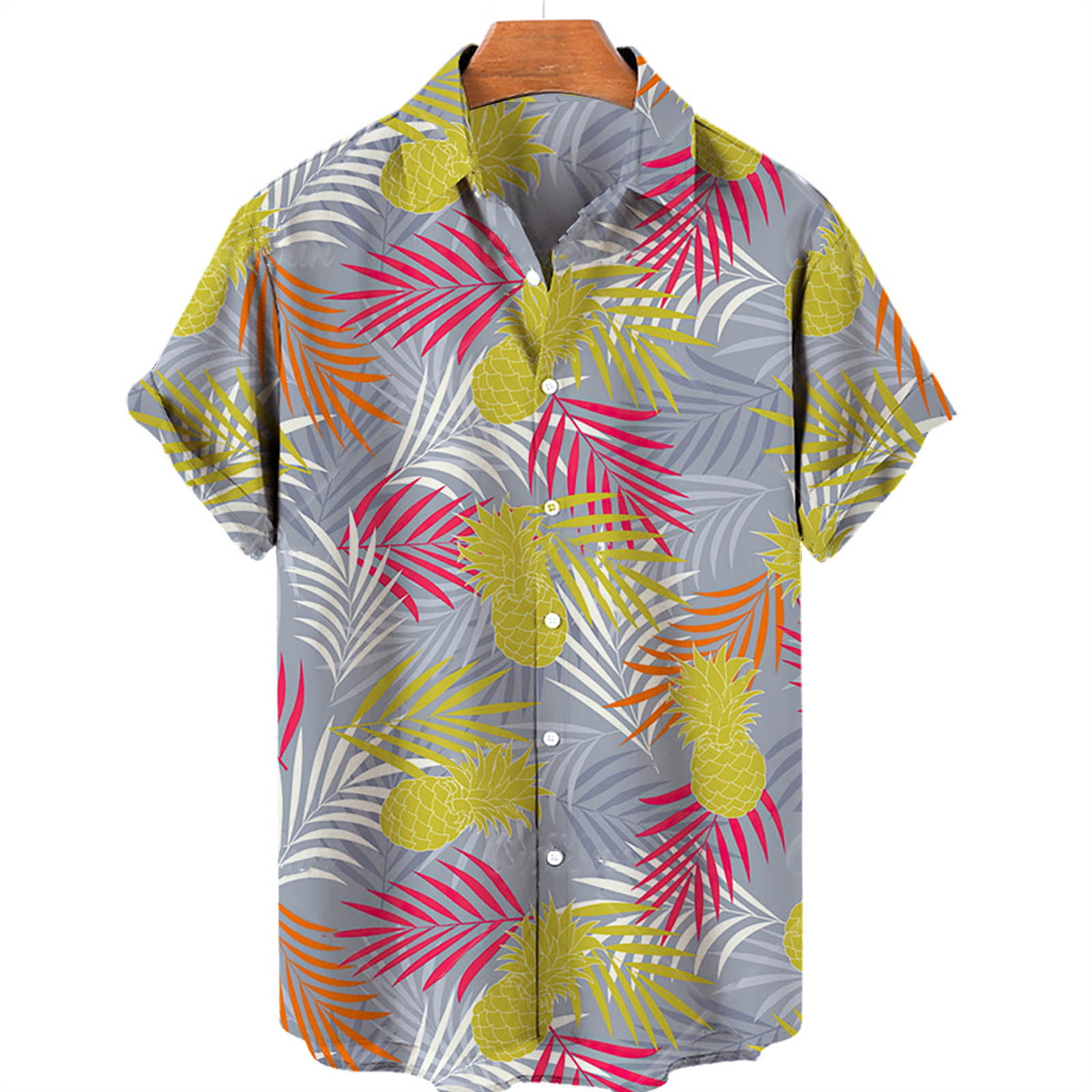 Aligament Mens Short Sleeve Lapel Plus Size Hawaiian Casual Graphic ...