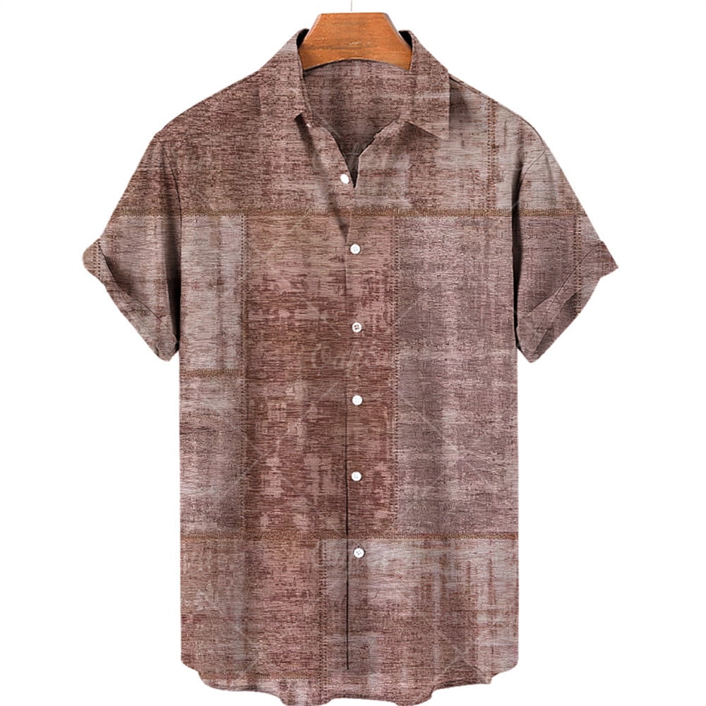 Aligament Mens Short Sleeve Lapel Plus Size Hawaiian Casual Graphic ...