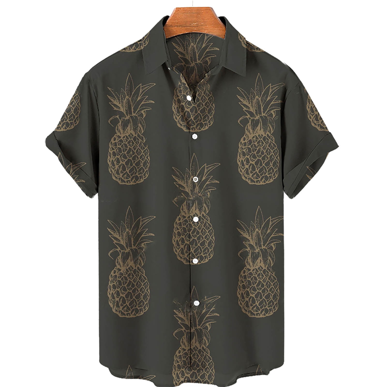 Aligament Mens Short Sleeve Lapel Plus Size Hawaiian Casual Graphic ...
